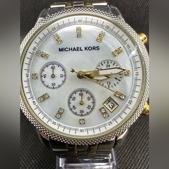 Accessories | Michael Kors Ladies Gold Silver Chronograph Watch Mk557 ...